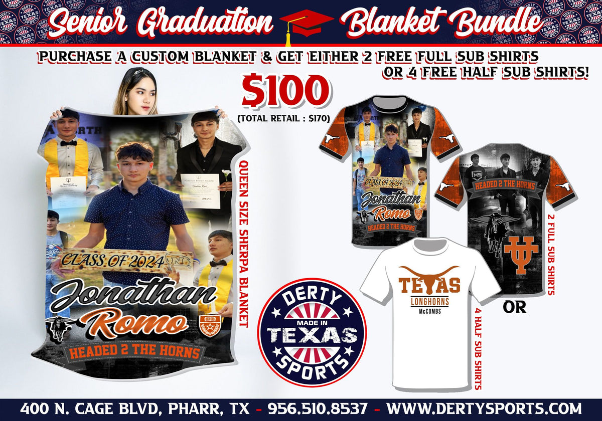 Custom Sublimation Blankets - Senior Blanket combo | Derty Sports